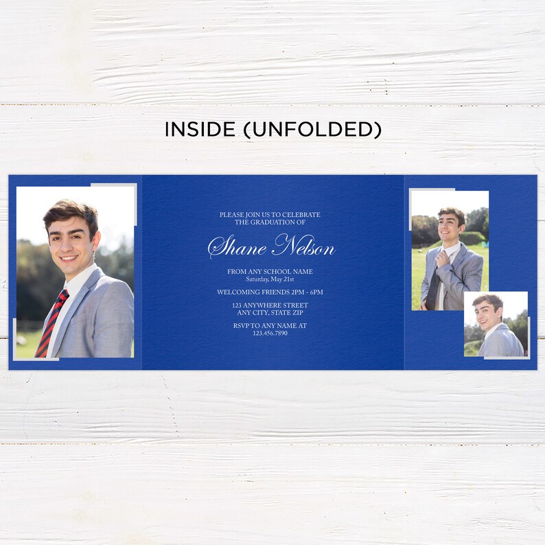 Elegant Custom Classic Gatefold Graduation Invitation: Personalized ...