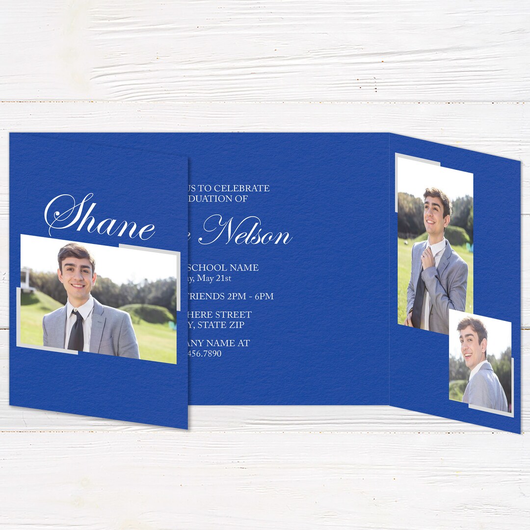 Elegant Custom Classic Gatefold Graduation Invitation: Personalized ...
