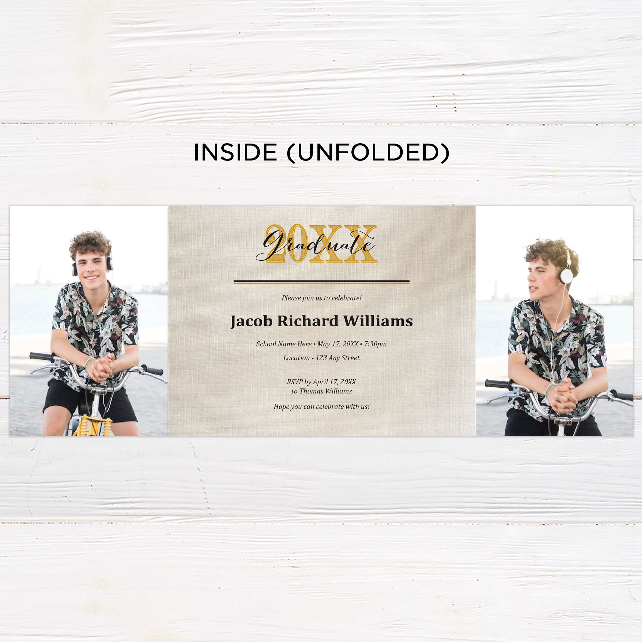 Custom Color Graduation Invitation: Classic Graduation Gatefold - Etsy