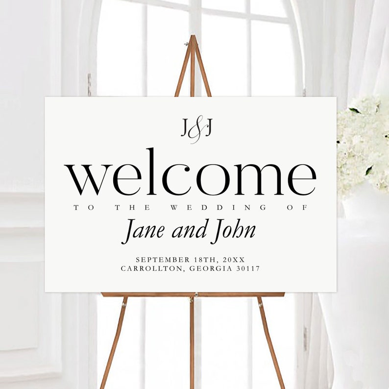 Elegant Wedding Program Template: Minimalist Monochrome Order of ...