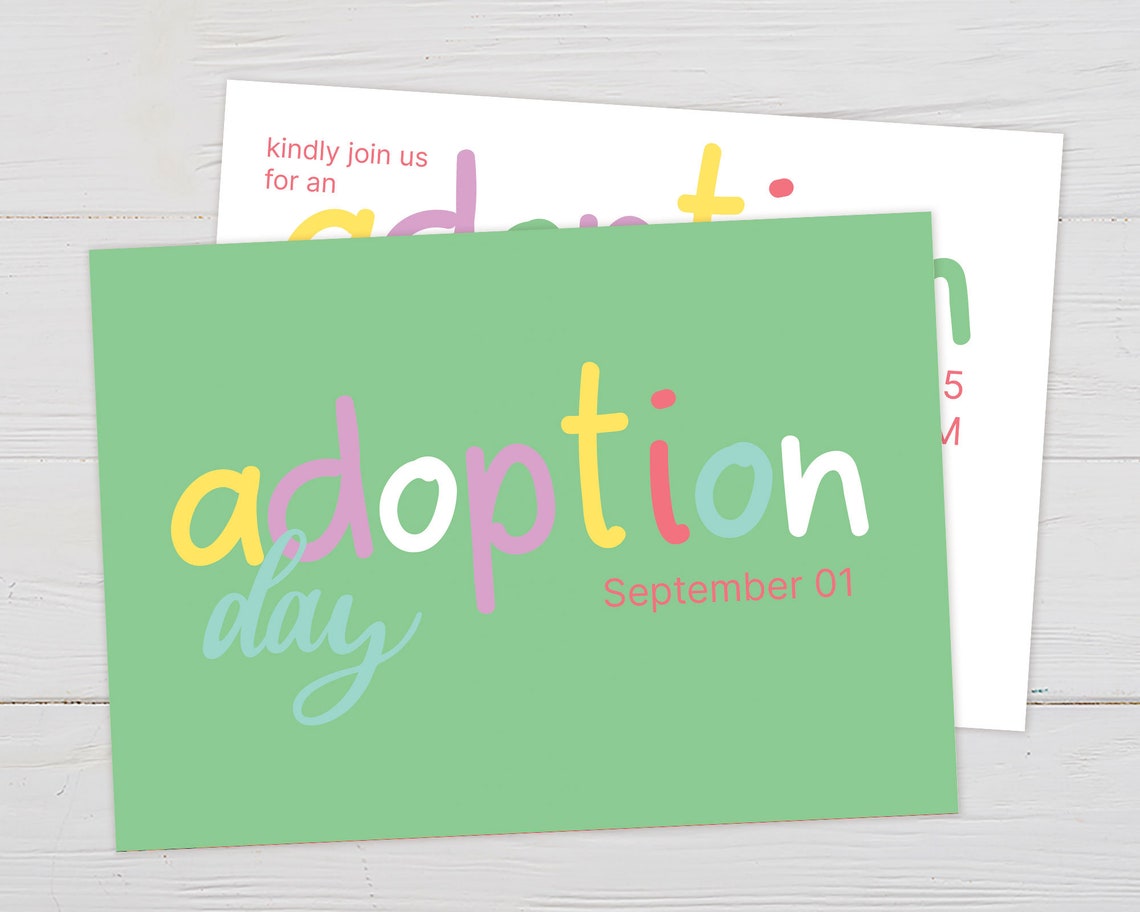 Customizable Printed Adoption Shower Invitations: Playful Minimal ...