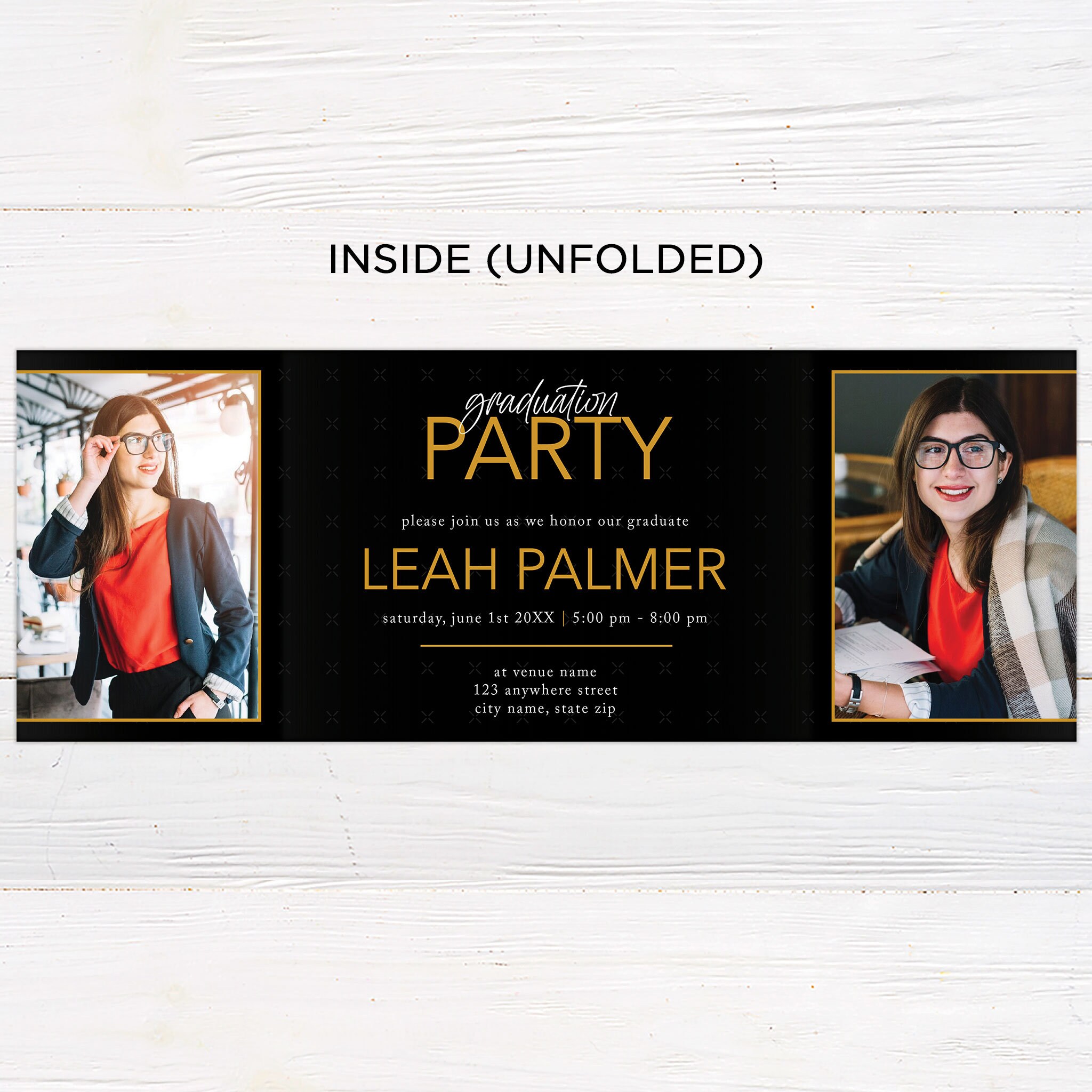 Custom Color Graduation Invitation: Custom Message Graduation Gatefold ...