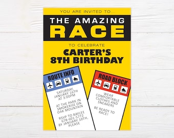 Amazing Race Birthday Invitation - Etsy
