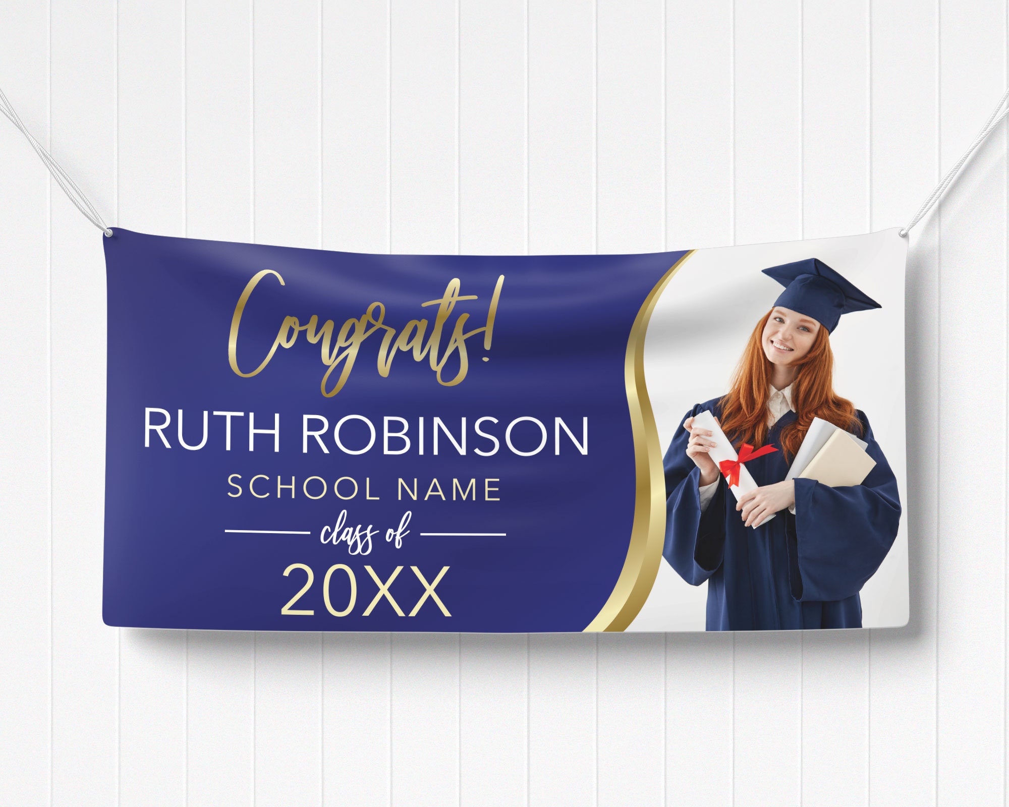 Banner: Gold Accent Photo Graduation Banner - Etsy