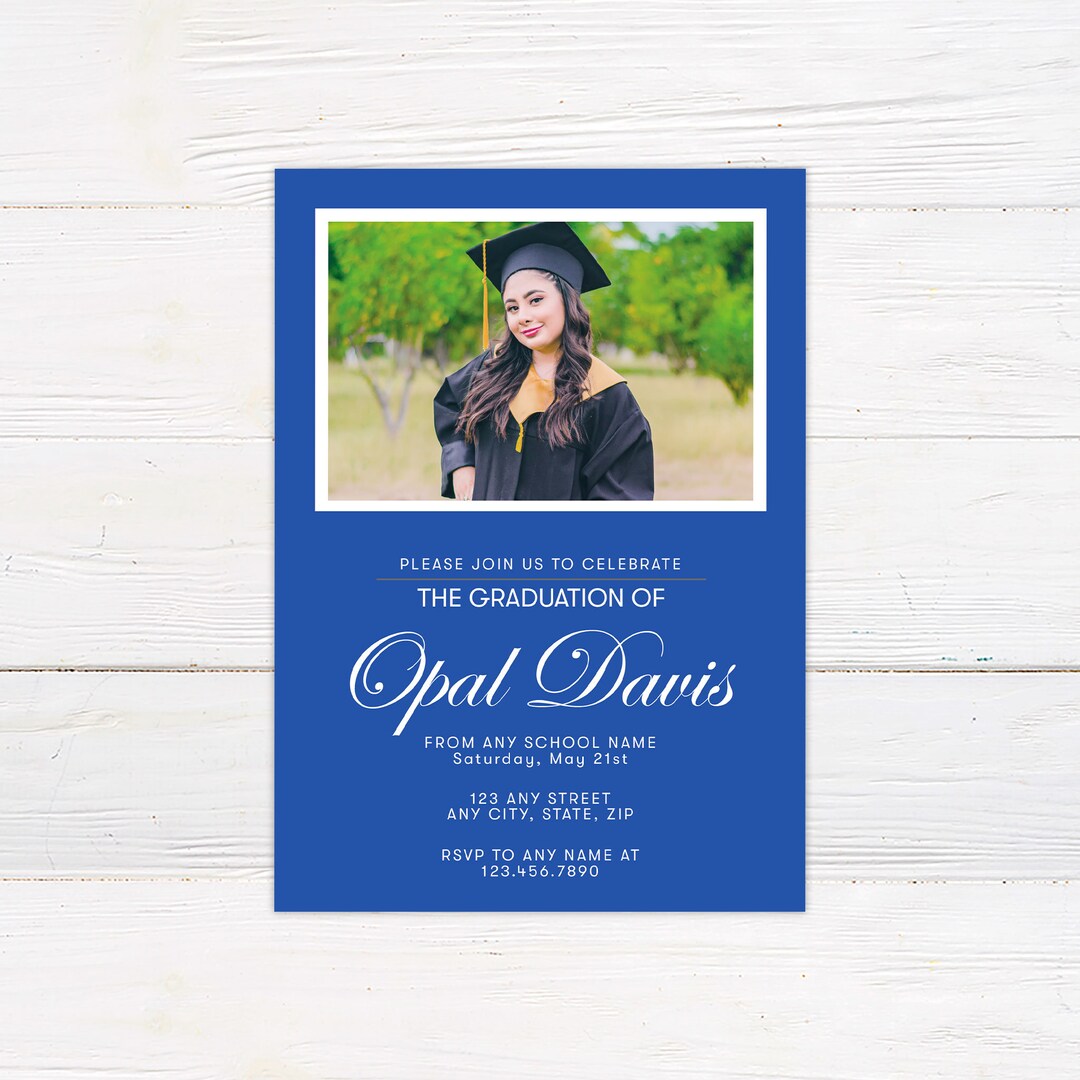Printed Graduation Invitation: Solid Frame Invitation - Etsy