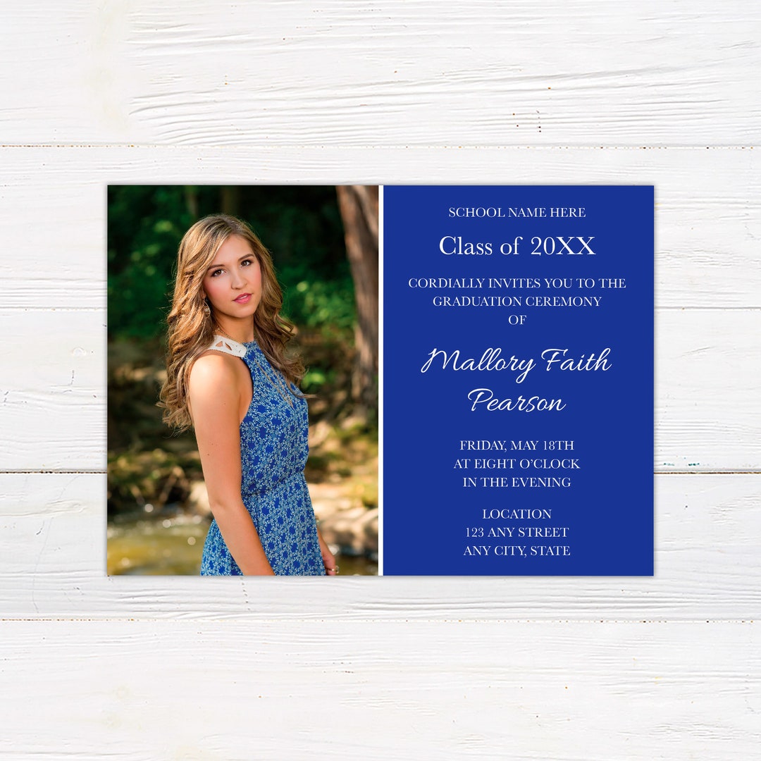 Custom Graduation Photo Collage Invitation: Personalized Announcement ...