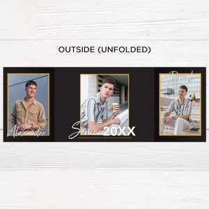 Modern Six-photo Gatefold Graduation Invitation Custom Folded Grad Card ...