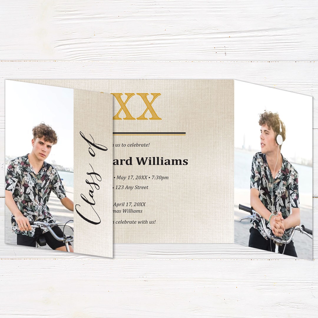 Custom Color Graduation Invitation: Classic Graduation Gatefold - Etsy