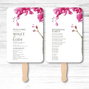 Elegant Floral Wedding Program Fans: Customized Ceremony Accessories ...