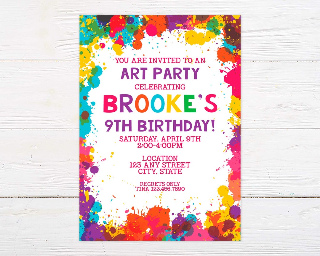 Birthday Bundle: Art Party Invitation - Etsy