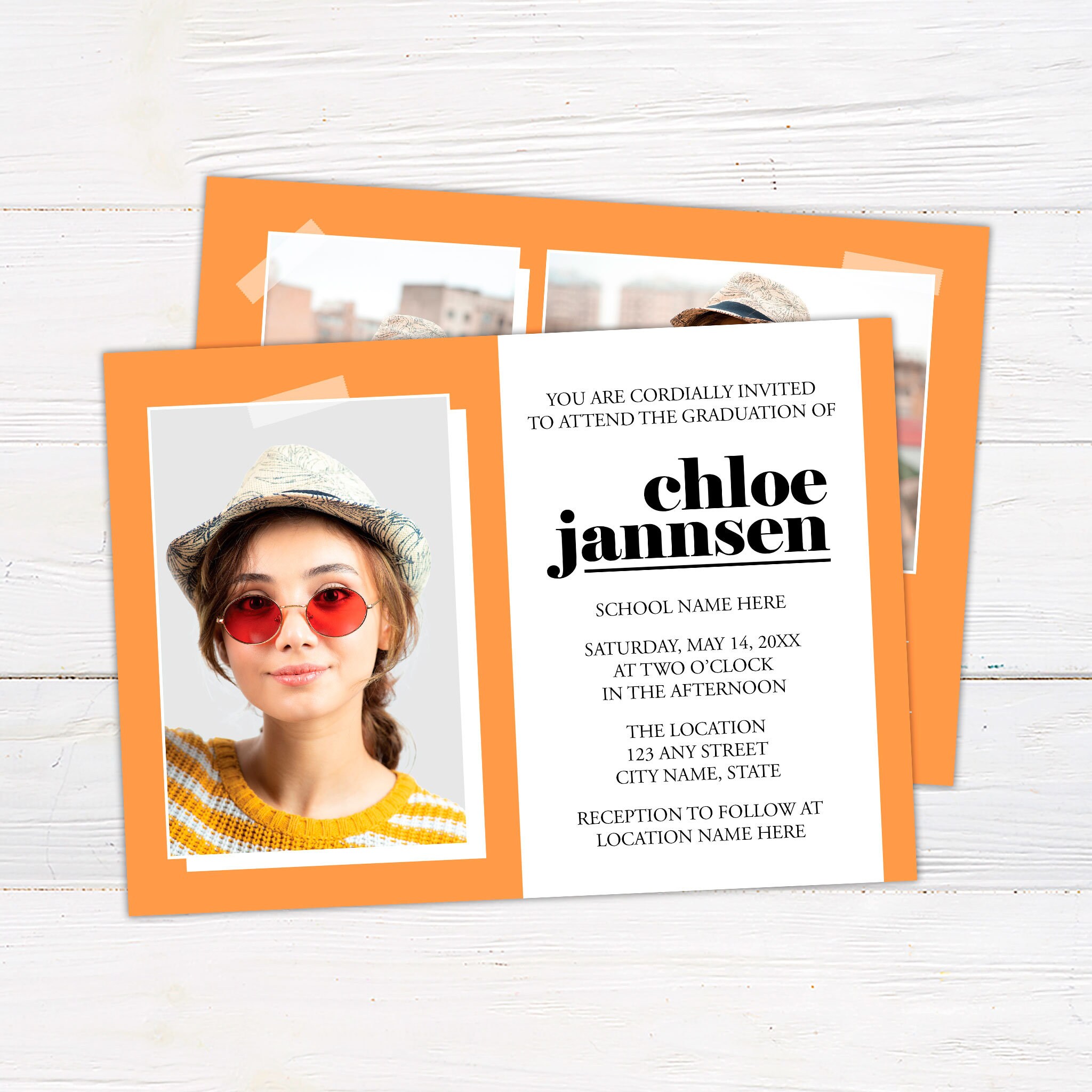 Printed Graduation Invitation: Custom Three Photo Invitation - Etsy