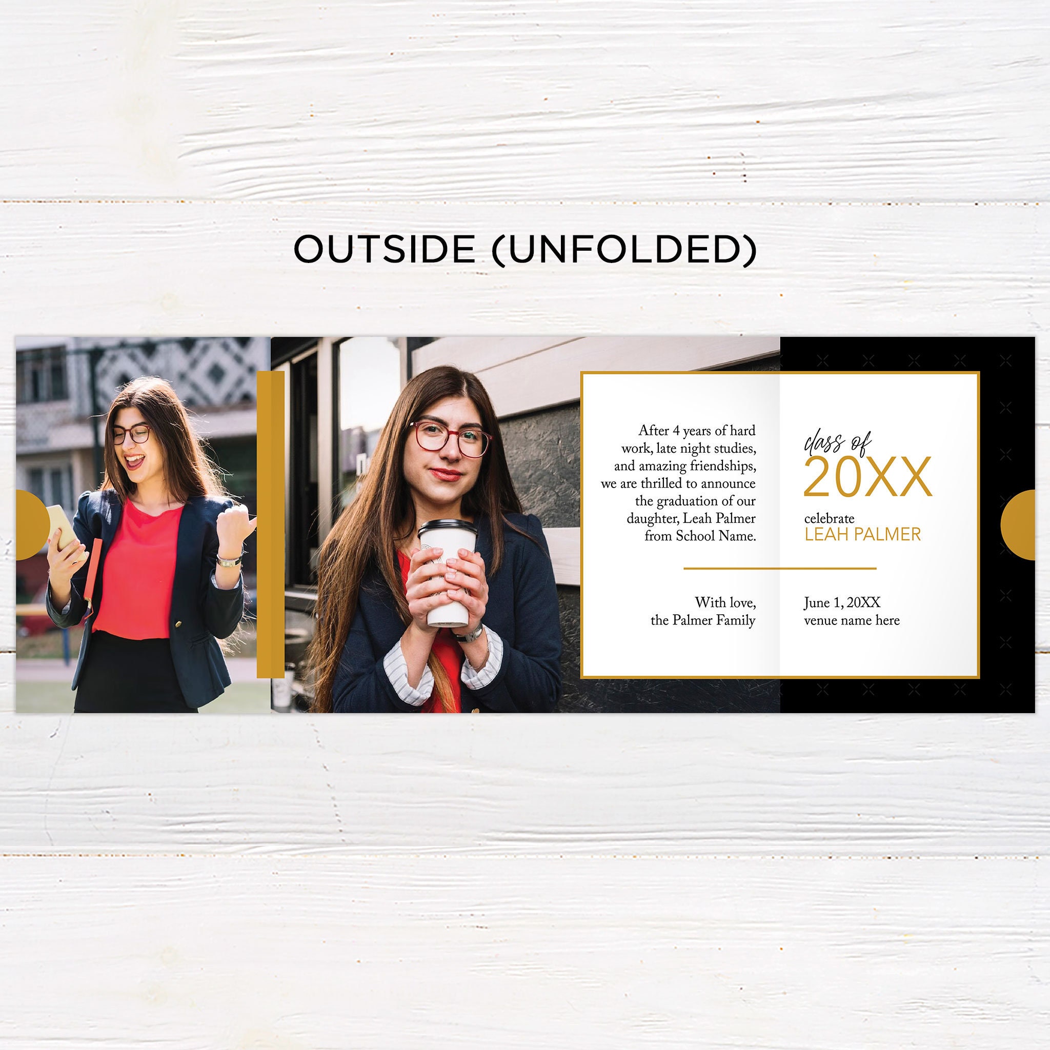 Custom Color Graduation Invitation: Custom Message Graduation Gatefold ...