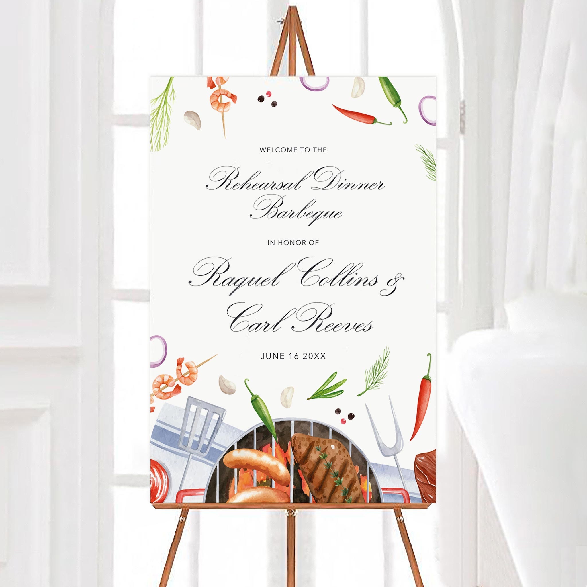 Printed Welcome Sign: Casual BBQ Welcome Sign - Etsy