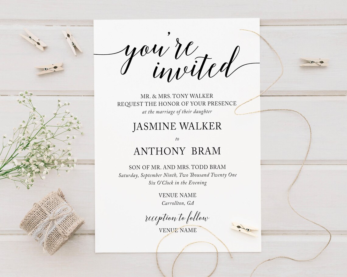 Simple Wedding Invitations RSVP Card Set You re Invited Wedding Simple Wedding Invitations RSVP Card Set You re Invited Wedding