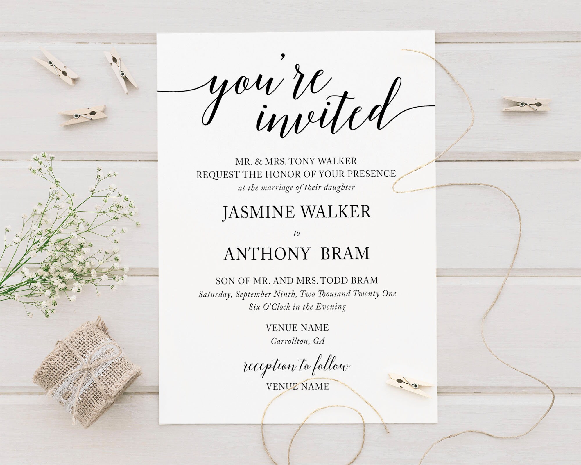 Simple Wedding Invitations RSVP Card Set You re Invited Wedding Simple Wedding Invitations RSVP Card Set You re Invited Wedding