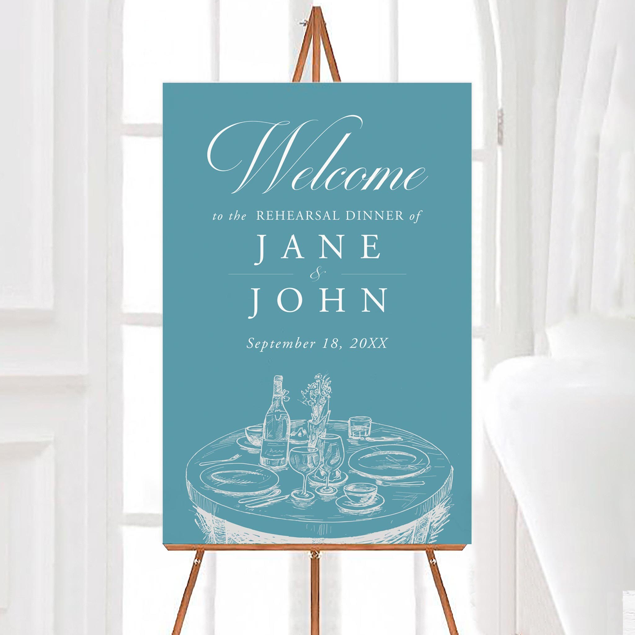 Printed Welcome Sign: Formal Table Welcome Sign - Etsy