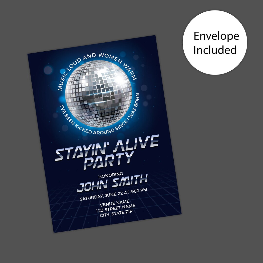 Party Invitation: Stayin' Alive Party - Etsy