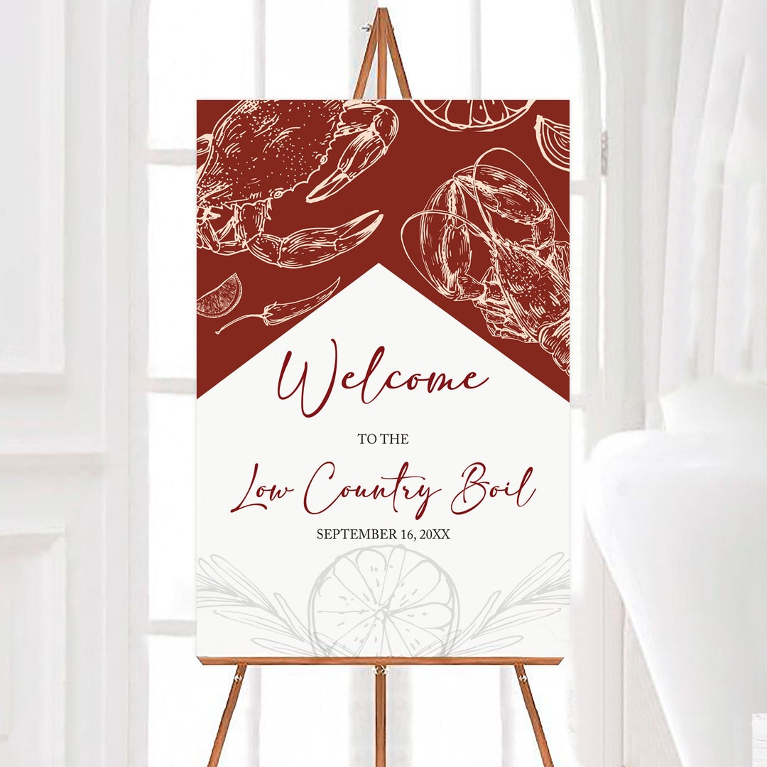 Crab Boil Event Welcome Sign | Custom Printed Seafood Party Decor for ...
