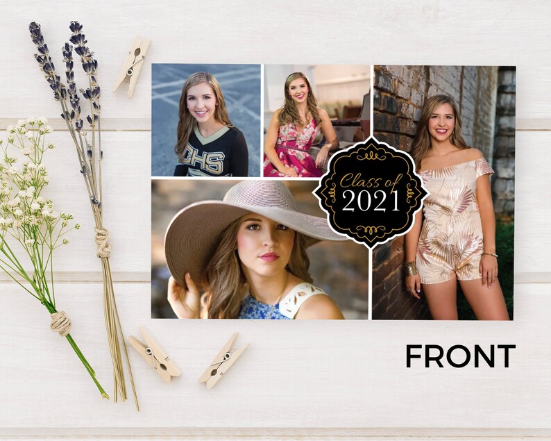 Grad Photo Collage, Customized Printed Graduation Announcement, Grad ...