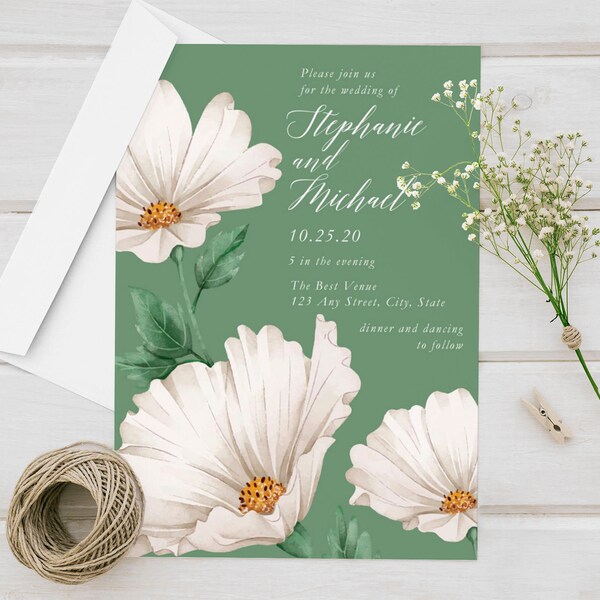 Gerber Daisy Invitation - Etsy
