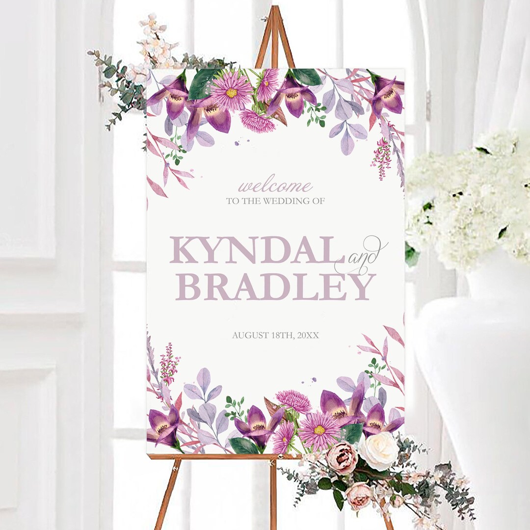 Printed Welcome Sign: Radiant Lilac Sign - Etsy