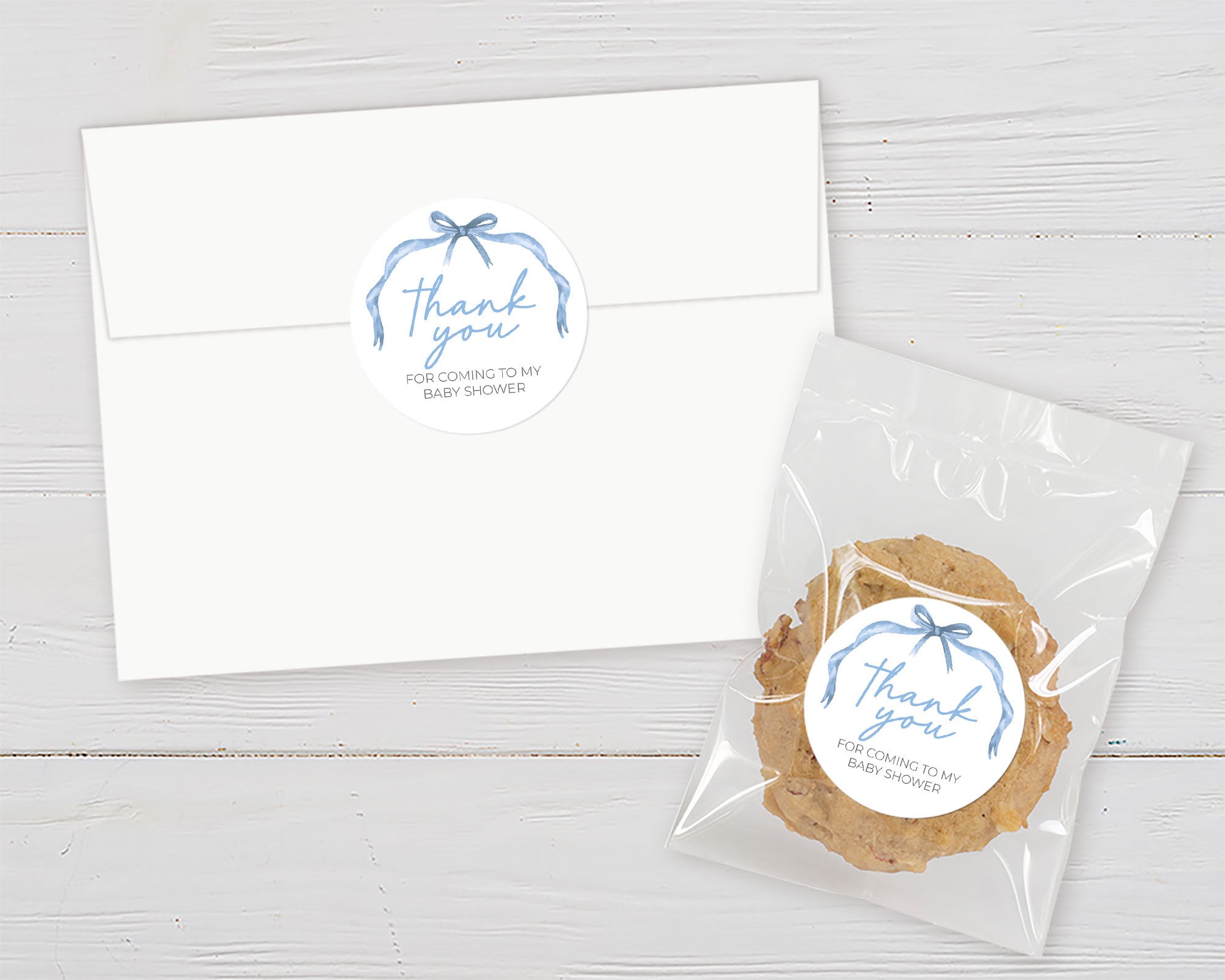 Printed Baby Shower Invitation: Soft Blue Ribbons - Etsy