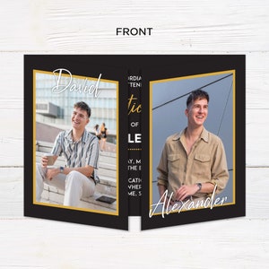 Modern Six-photo Gatefold Graduation Invitation Custom Folded Grad Card ...