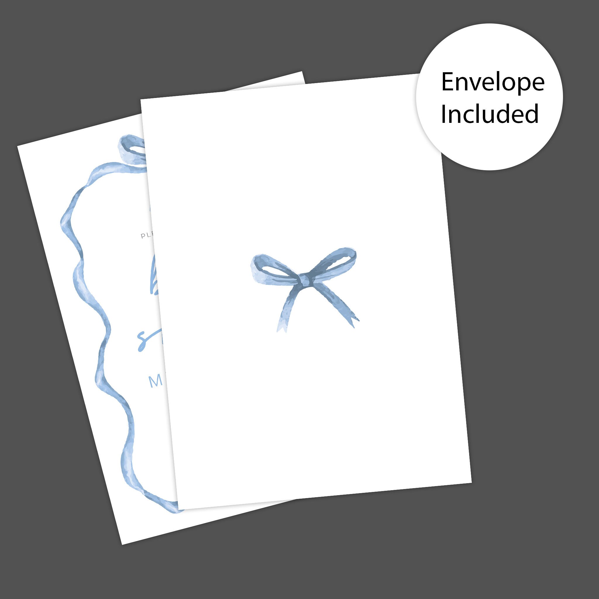 Printed Baby Shower Invitation: Soft Blue Ribbons - Etsy