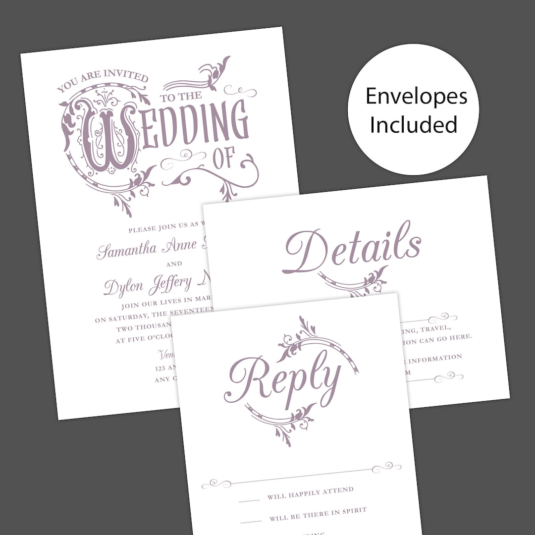 Enchanted Botanical Wedding Invitation: Enchanted Invitation Design ...