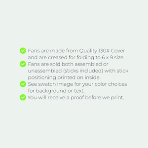 Elegant Customized Wedding Program Fans: Printed Details on Wooden ...