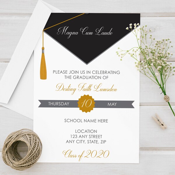 Graduation Announcement Cap and Tassel - Etsy