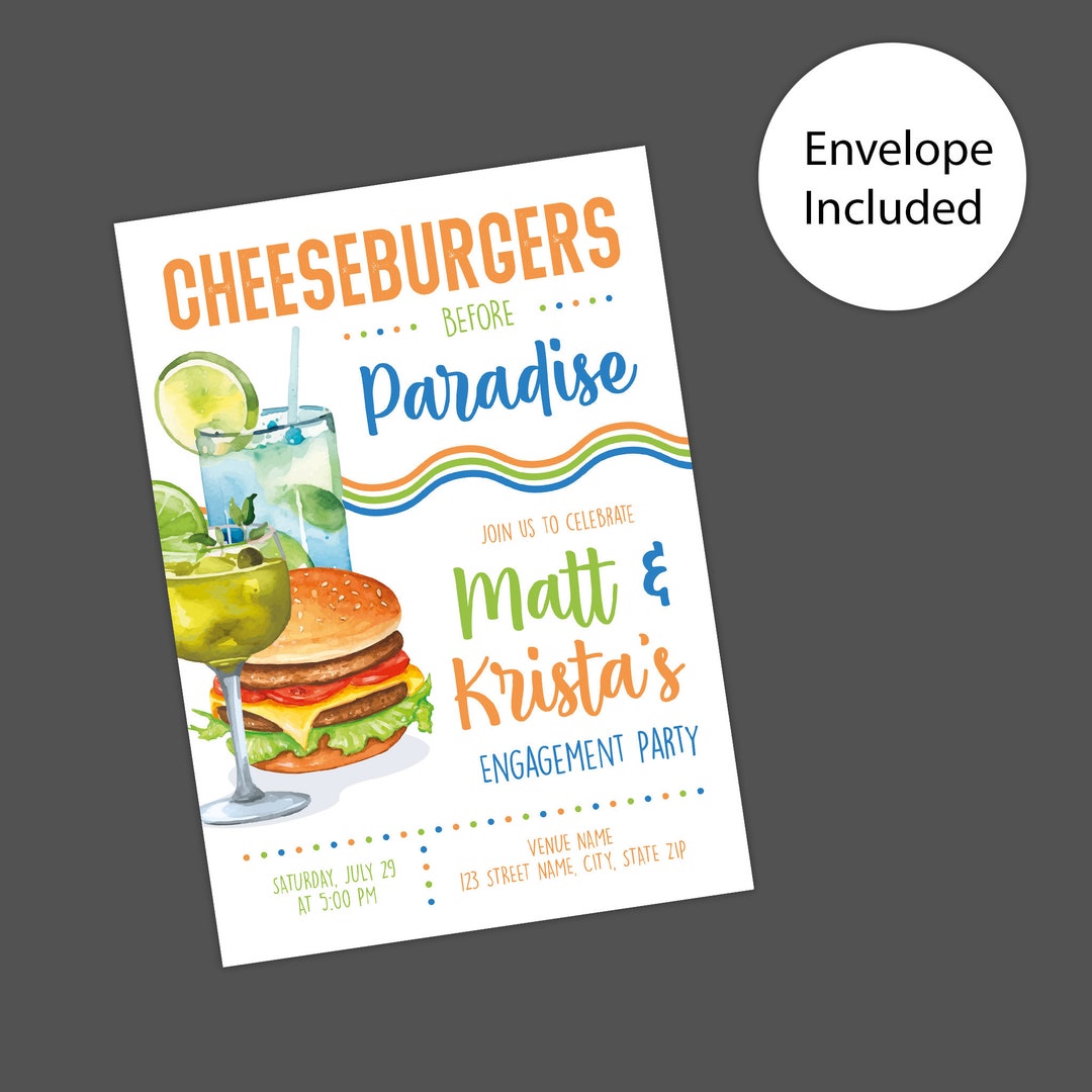 Cheeseburger Paradise Party Invitation: Grill & Chill Cookout Theme for ...