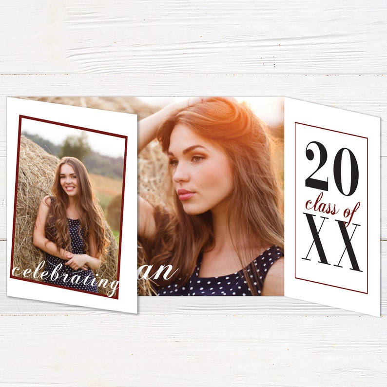 Custom Color Graduation Invitation: Sophisticated Graduation Gatefold ...