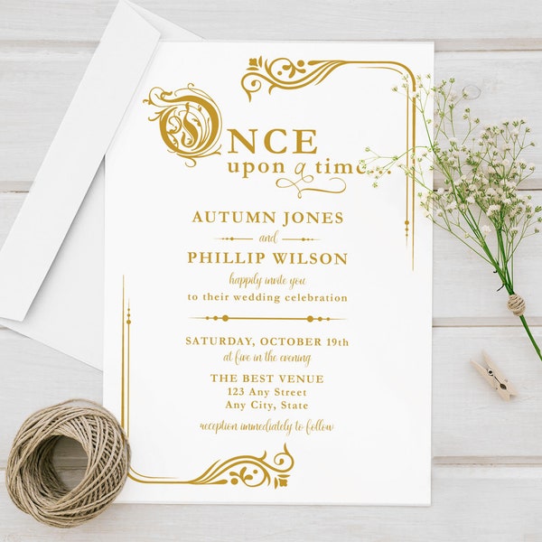 Once Upon a Time Wedding Invitations - Etsy