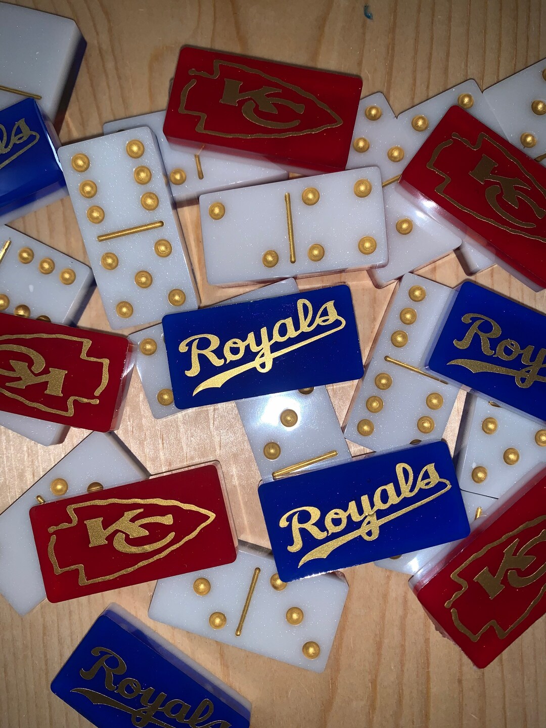 Duo Kc Chiefs Kc Royals Team Custom Domino Set Etsy