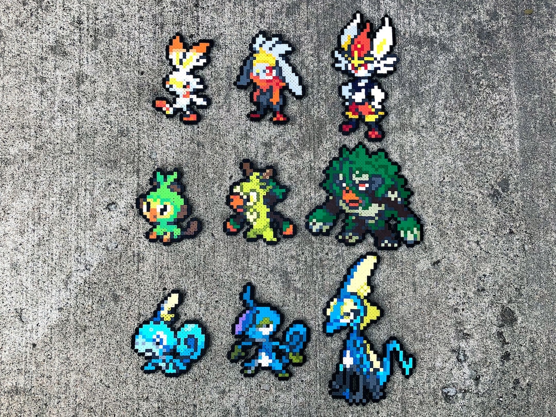 Gen 8 Galarian Starters | Grookey | Thwackey | Rillaboom | Scorbunny ...
