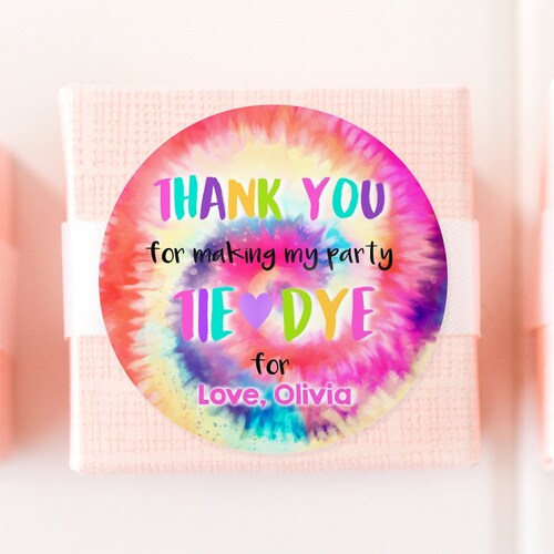 Editable Pastel Tie Dye Favor Tag Tie Dye for Gift Tag Hippie - Etsy