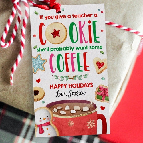 Editable Teachers Appreciation Christmas Gift Tag Teacher - Etsy