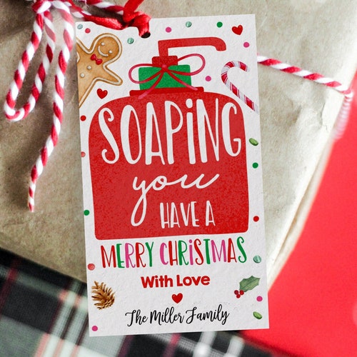 Editable Soapin You Have a Merry Christmas Teacher Christmas - Etsy