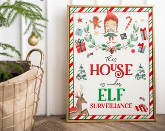 Christmas House is Under Elf Surveillance Sign Elf Cam Card - Etsy