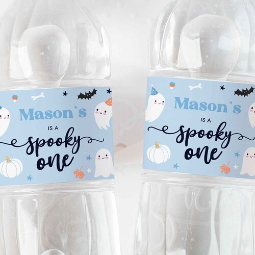 Editable Pastel Halloween Water Bottle Wrap Labels Pink Ghost - Etsy