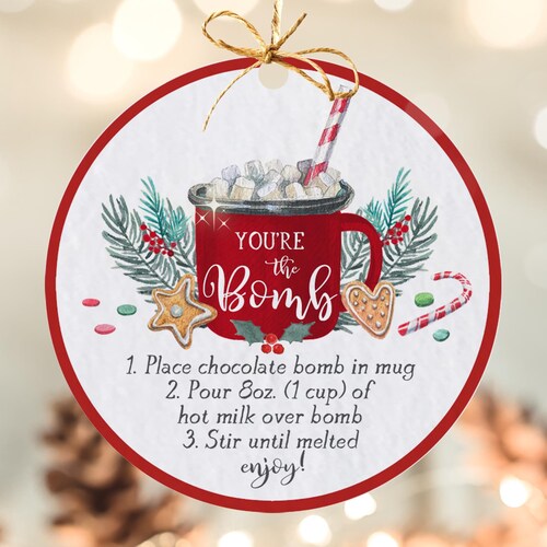 Hot Chocolate Bomb Tag Christmas Hot Chocolate Bomb Tag Winter | Etsy