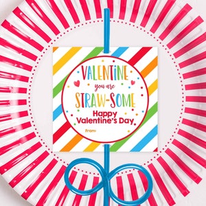 Editable Ex-Straw Special Valentines Gift Tag Valentine Silly | Etsy
