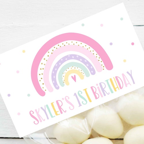 Pastel Rainbow Birthday Party Cupcake Toppers PRINTABLE - Etsy