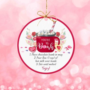 Editable Hot Chocolate Bomb Tag Valentine's Day Hot Cocoa Bomb Tag Your ...