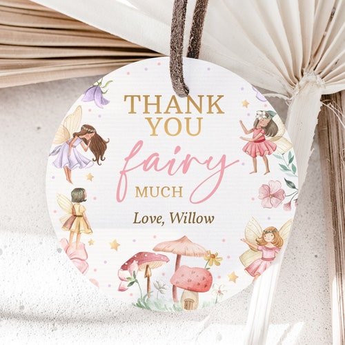 Editable Fairy Birthday Party Favor Tags Enchanted Magical - Etsy