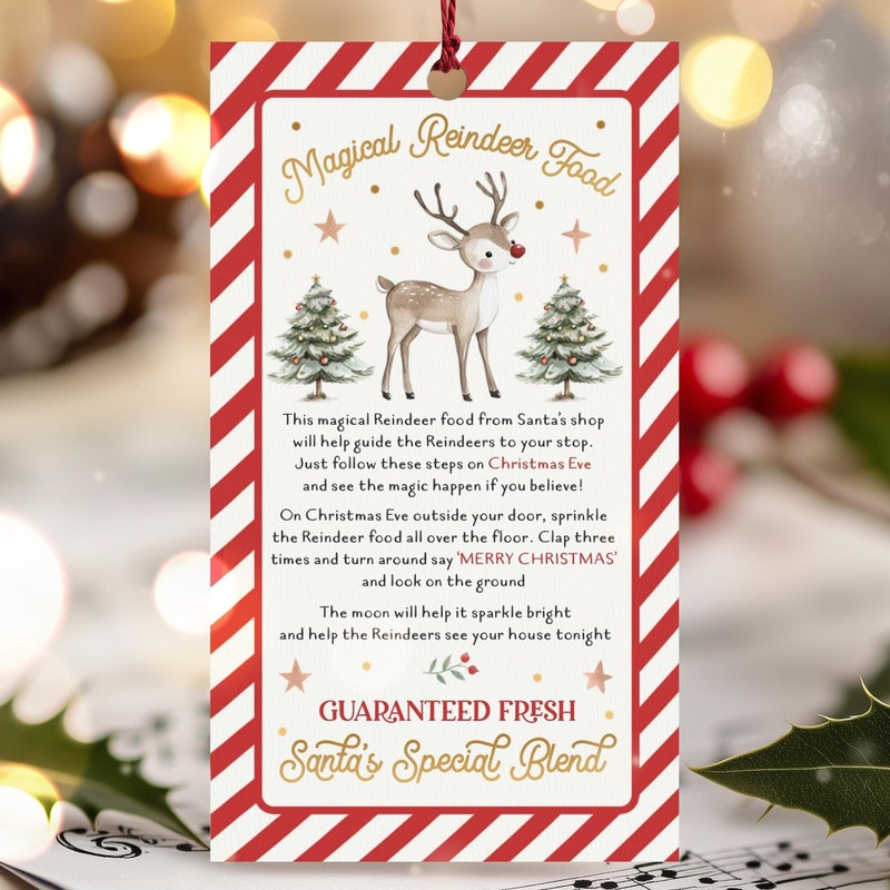 Reindeer Food Tag - Etsy