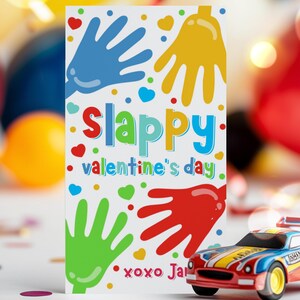 Editable High Five Sticky Hand Valentine's Tag Slappy Valentine's Tag ...