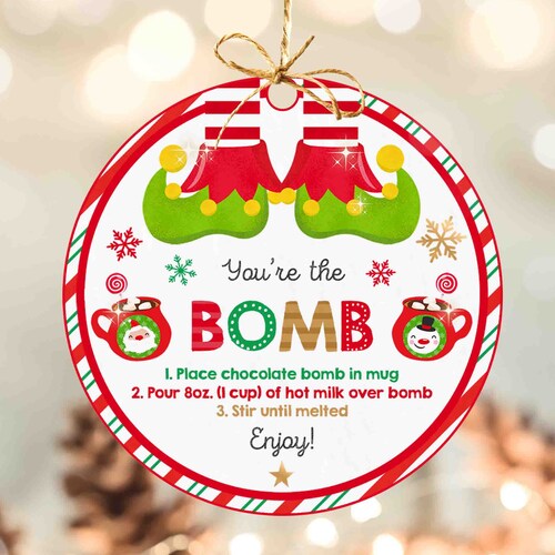 You're the Bomb Christmas Hot Cocoa Bomb Gift Tags Hot - Etsy