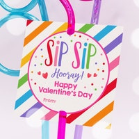 PRINTABLE Sip Sip Hooray, It's Valentine's Day! Happy Valentine's Day ...